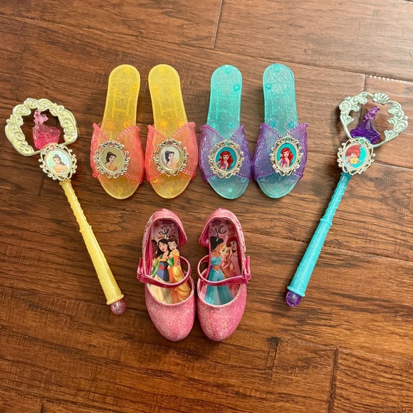 Disney | Shoes | Disney Princess Dressup Shoes And Wands Set | Poshmark